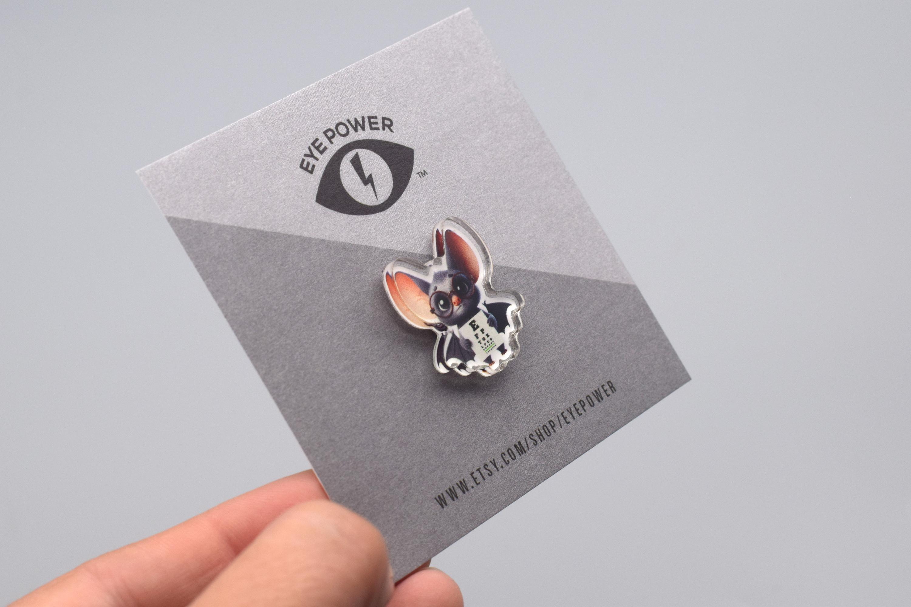 Eye Chart Bat Pin Brooch Eye Chart Optometry Gift Optometrist Eye ...