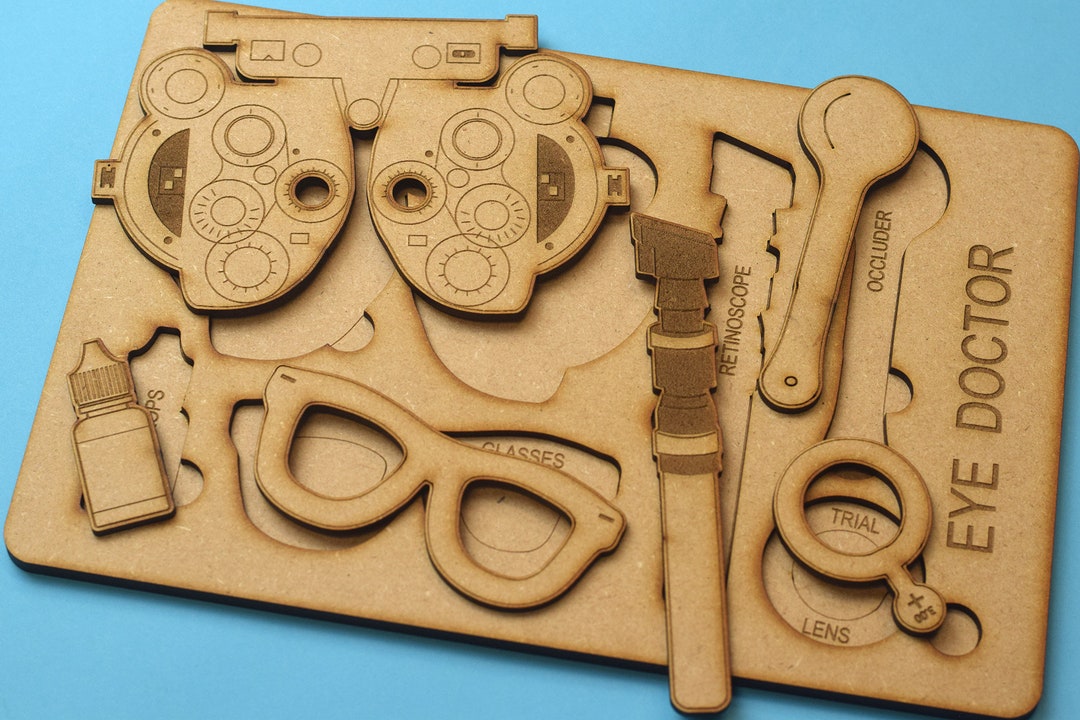 Eye Doctor tool Wood Puzzle, Optometry gift, Optometrist, Eye doctor ...