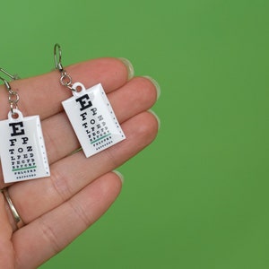 Eye Chart Earrings, Snellen Eye Chart Jewelry, Optometry Earrings ...