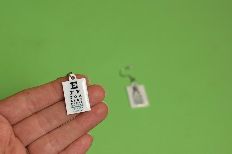 Eye Chart Earrings, Snellen Eye Chart Jewelry, Optometry Earrings ...