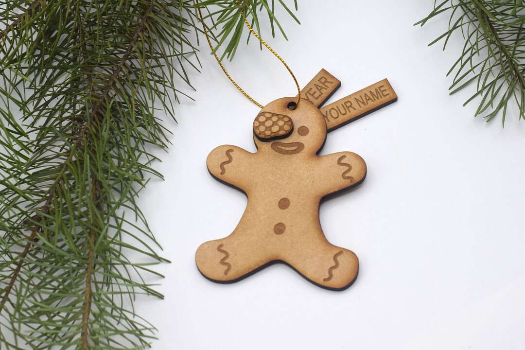 Wood Eye Patch Gingerbread Man Christmas Ornament Eye Glasses Ornament ...