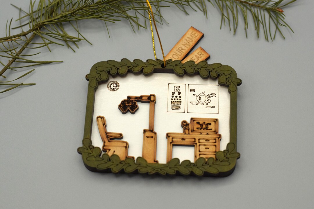 Wood Eye Doctor Office Christmas Ornament Optometry Christmas Ornament ...