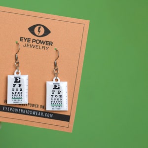 Snellen Eye Chart Earrings, Optometrist Gift, Stainless Steel Hooks - Etsy