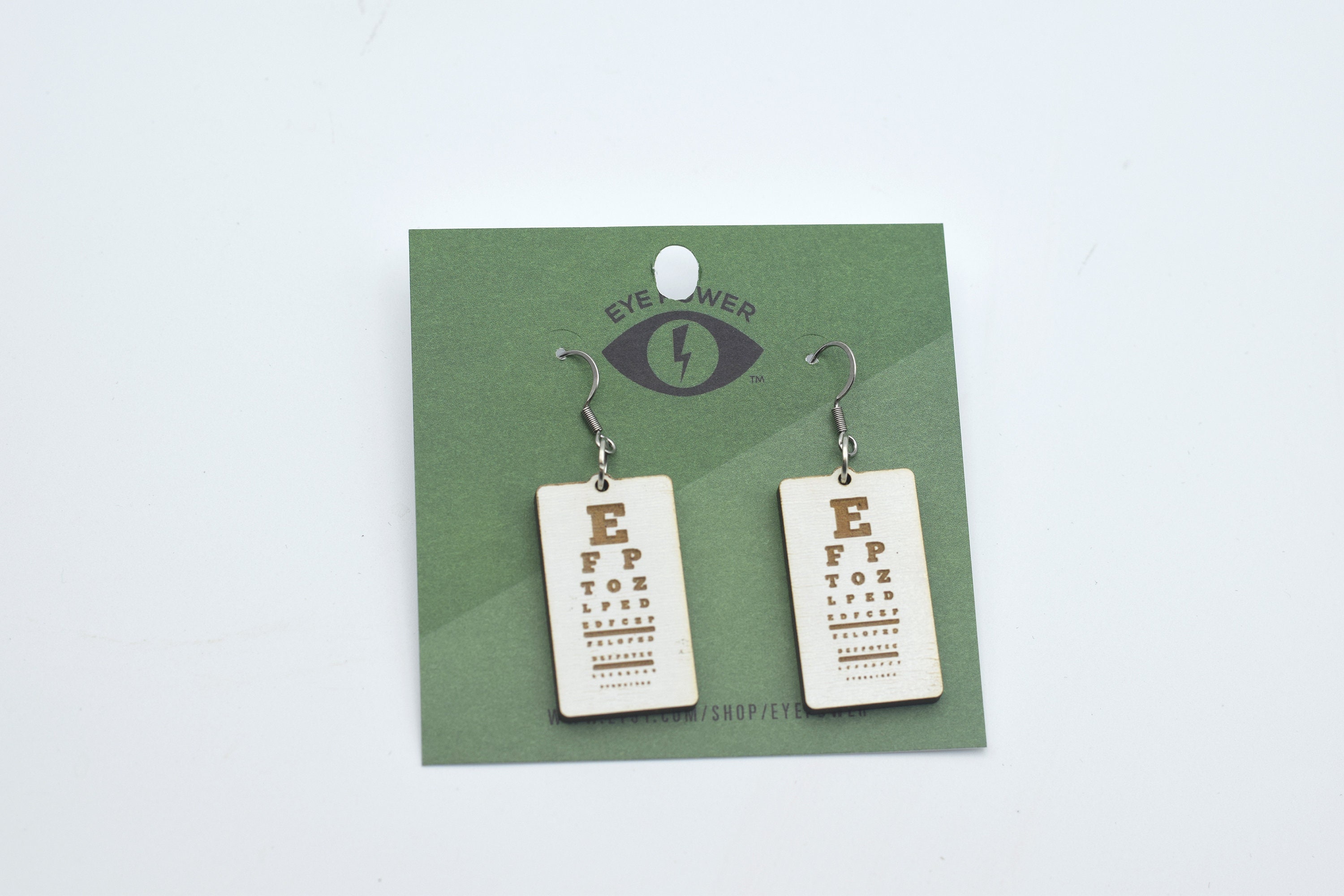 Wood Eye Chart Earrings Snellen Eye Chart Jewelry Optometry Earrings ...