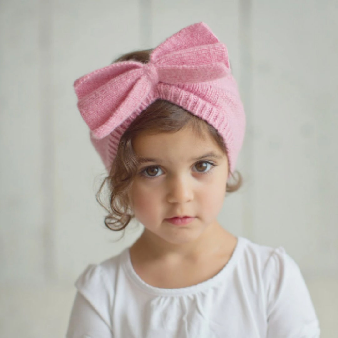 GIRL HEADBAND With BOW Perfect for Winter/fall White Teal - Etsy