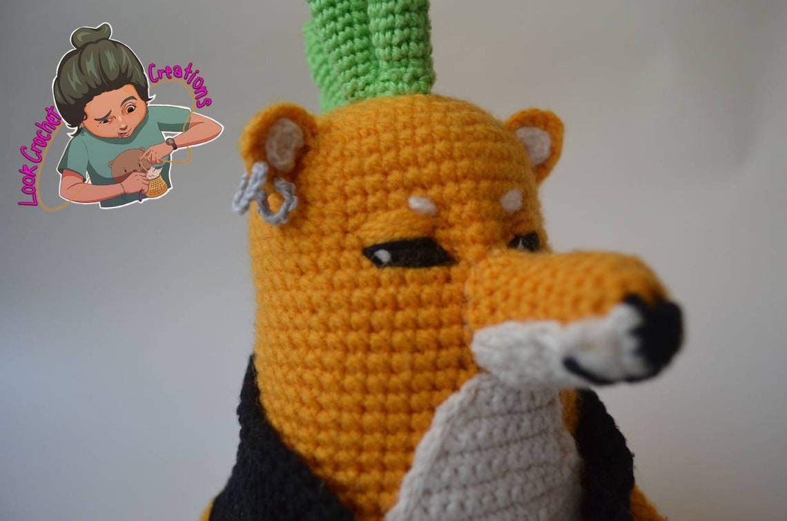 Punk Rock Cheems doggo meme// amigurumi// plush// Shiba Inu// | Etsy