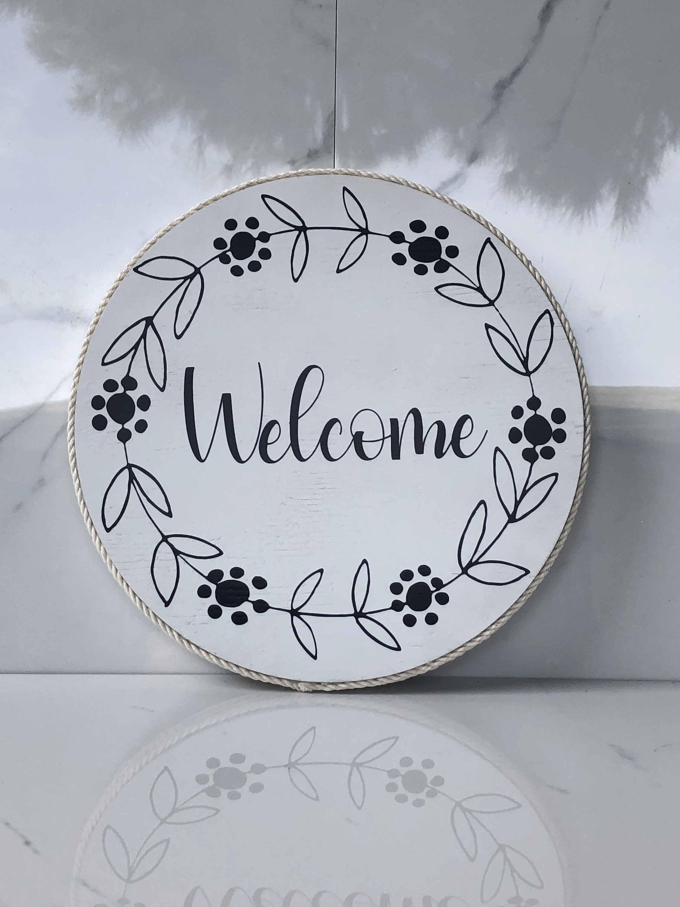 12 Welcome Sign Round Door Hanger Round Wood Sign - Etsy