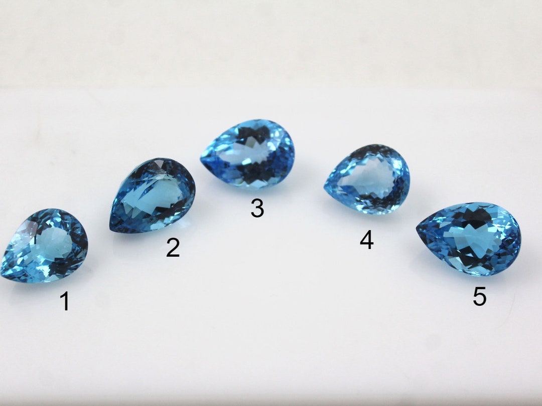Sky Blue Topaz, Very Rare Pear Cut Loose Stone Lot, Topaz for Jewelry ...