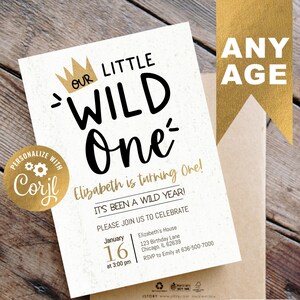 Editable Wild One Birthday Invitation, Wild One Birthday Invitation ...
