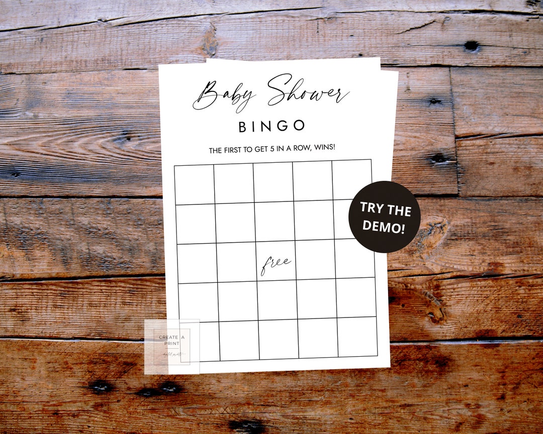 Plantilla imprimible de juegos de cartas de bingo para bebés de Baby ...