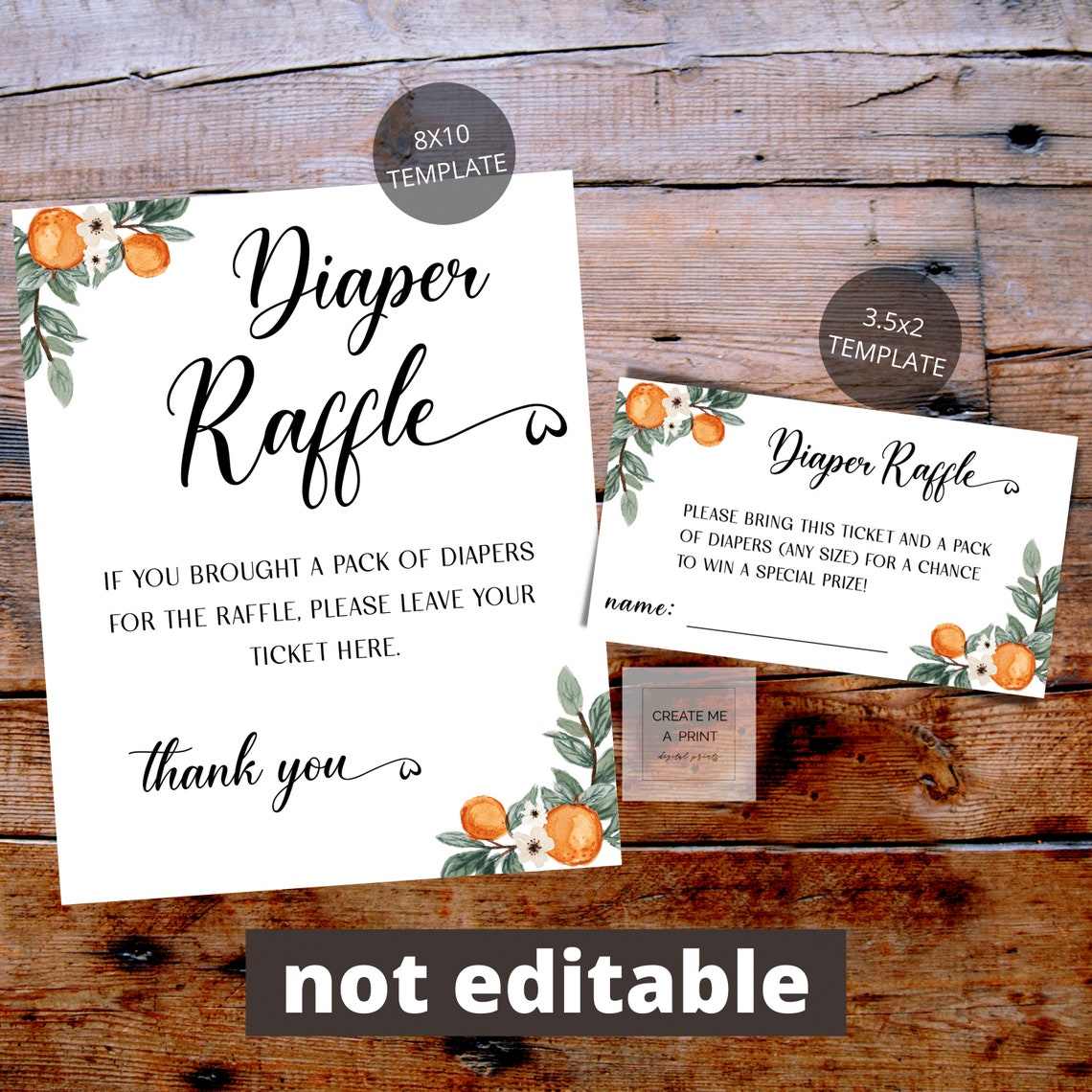 Little Cutie Diaper Raffle Sign Template Cutie Orange Baby - Etsy
