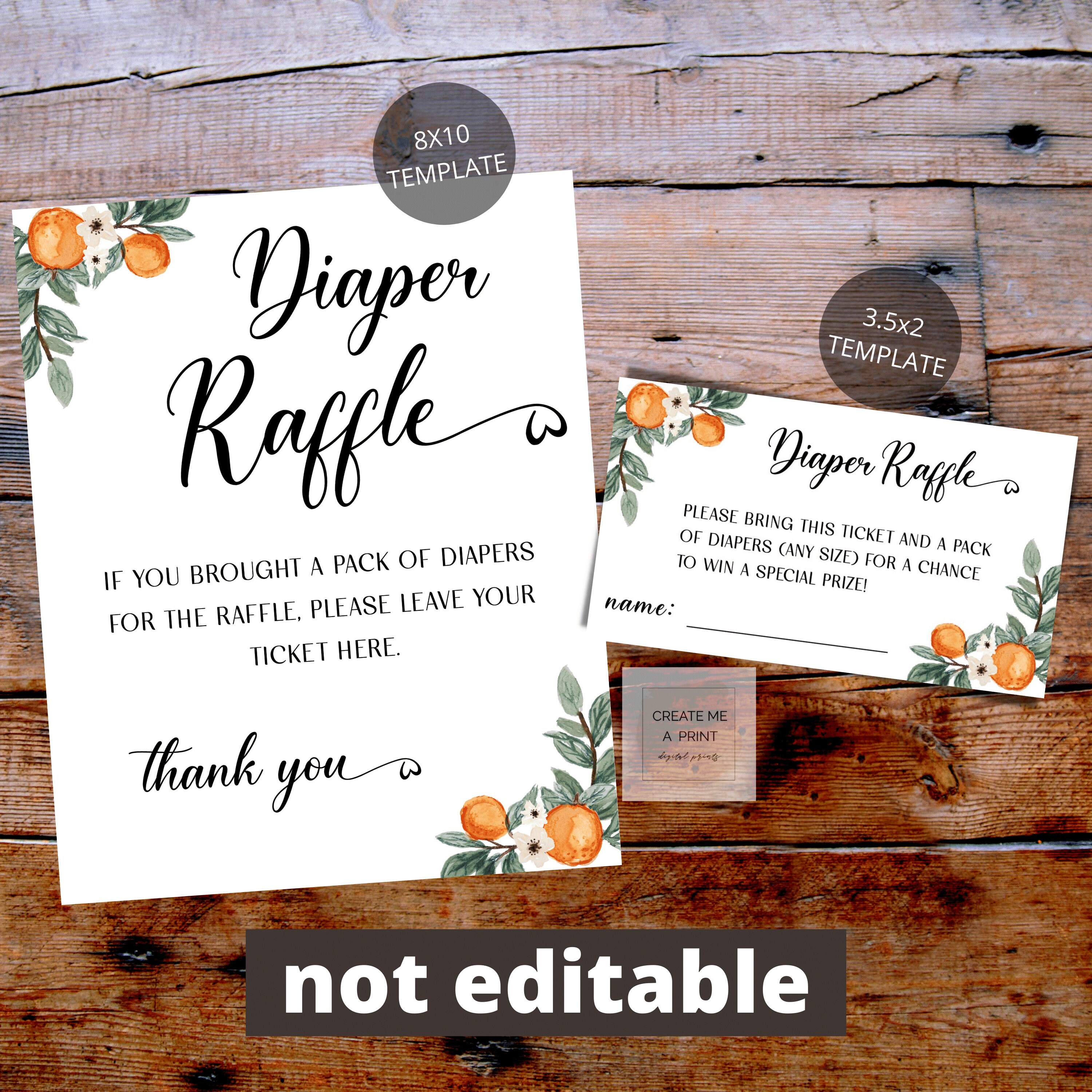 Diaper Raffle Ticket Template