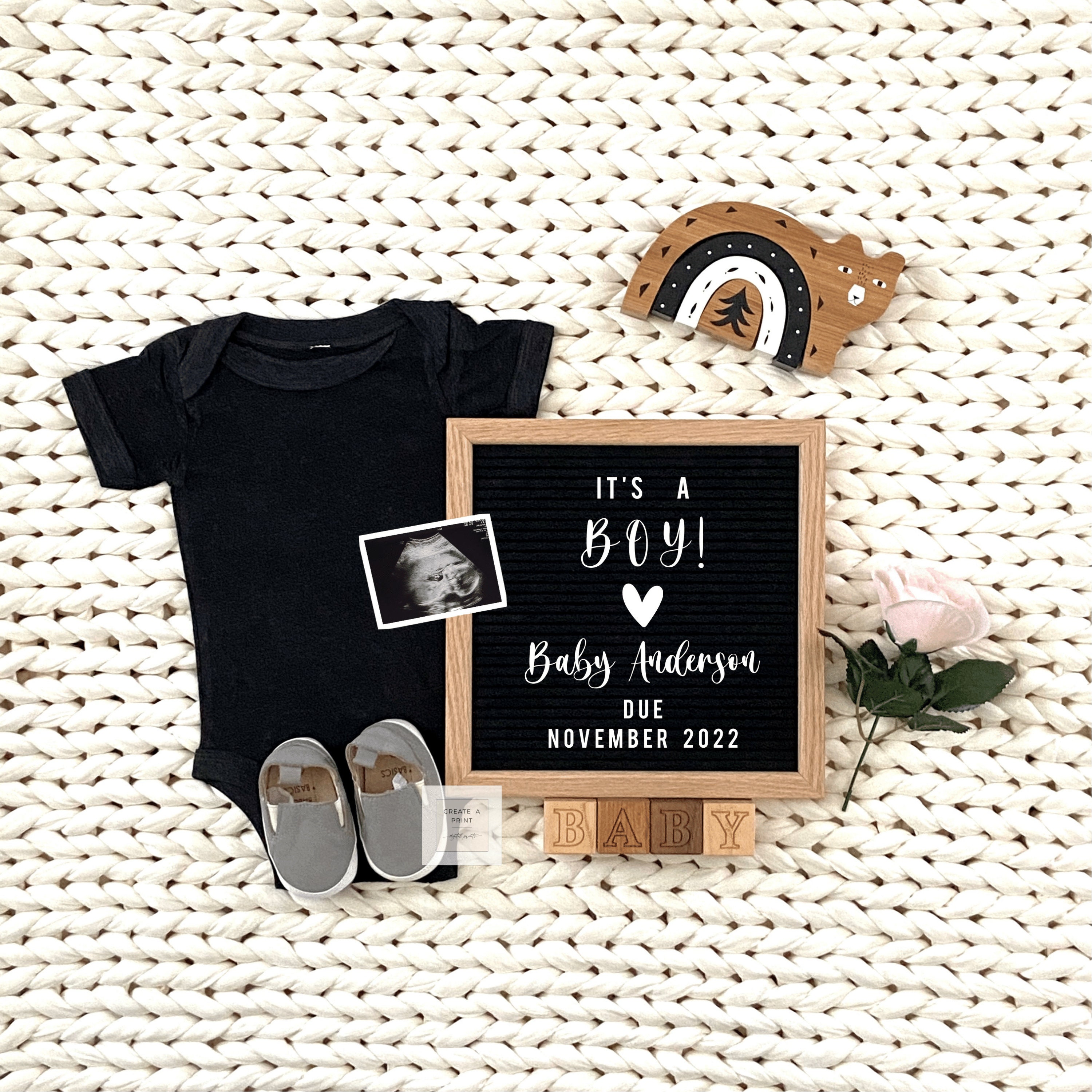 Boy Gender Reveal Template It's A BOY Digital | Etsy