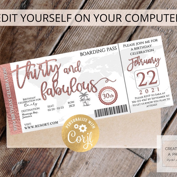 Destination Birthday Invitations - Etsy