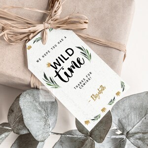 Wild One Birthday Tag Template, Printable Favor Thank You Tags Template ...