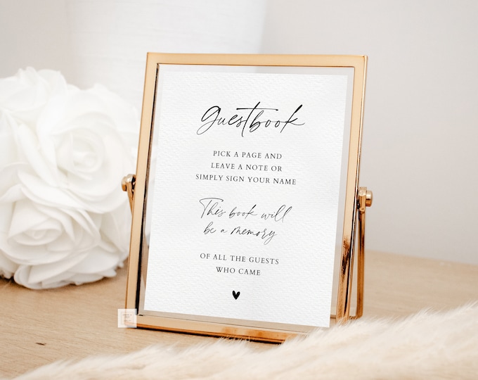 Pick A Page Template, Printable Guestbook Leave A Note Template for ...