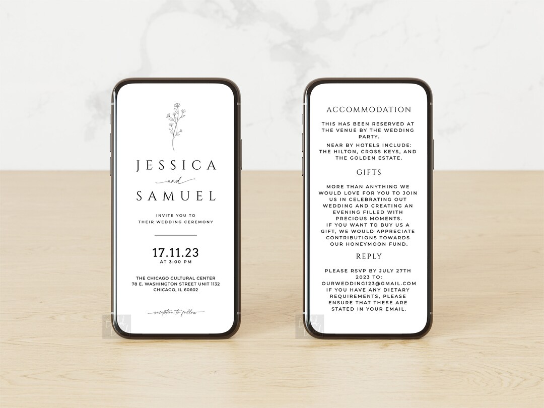 Electronic Wedding Invitation Template / Electronic Wedding Evite ...