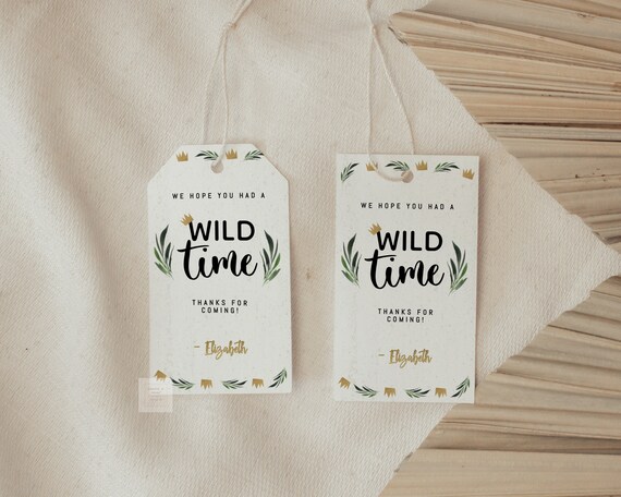 Wild One Birthday Tag Template Printable Favor Thank You Tags - Etsy