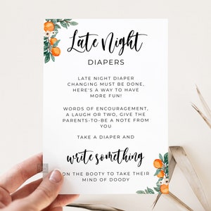 Late Night Diaper Printable Template, Printable Baby Shower Games ...