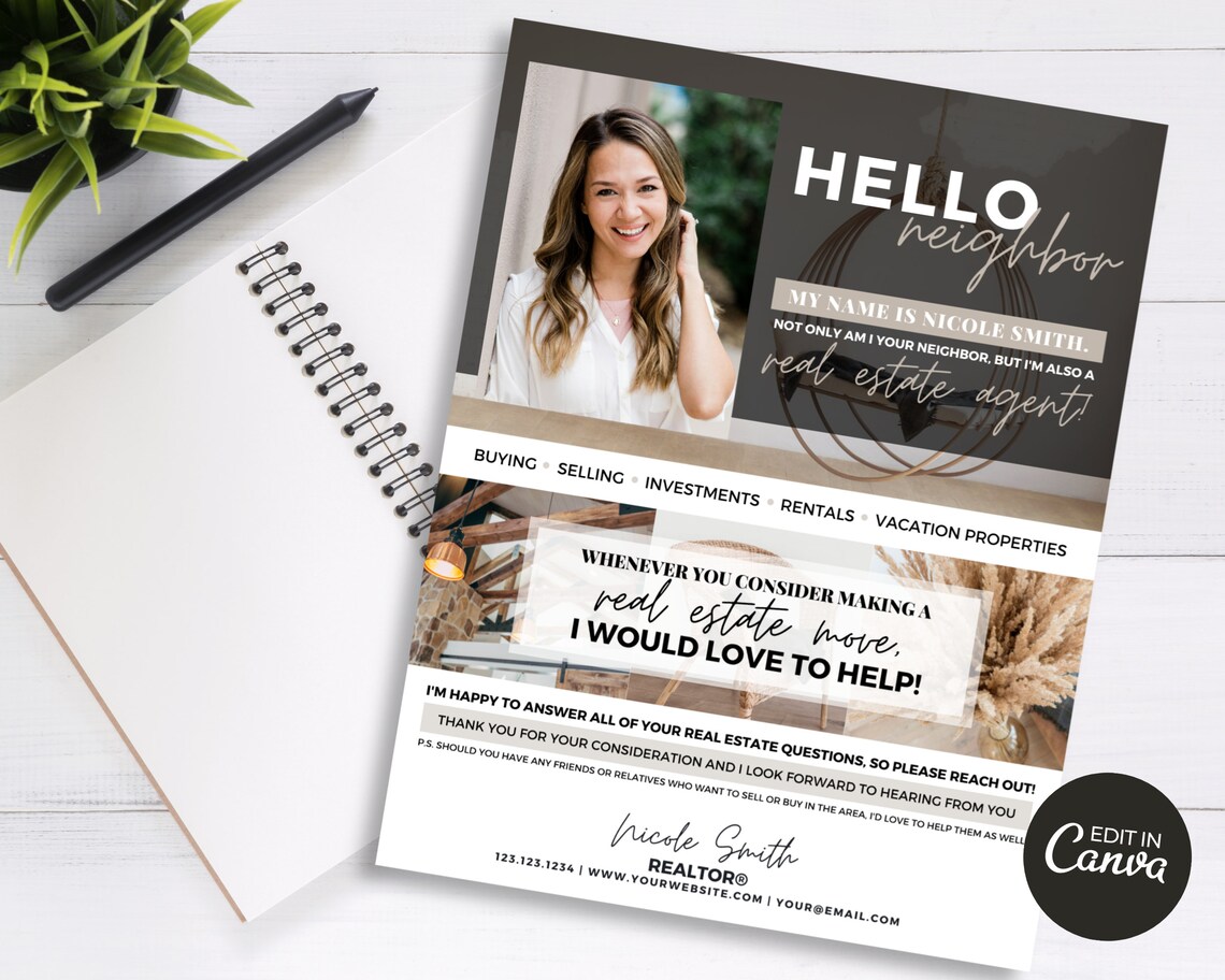 Hello Neighbor Agent Introduction Letter | Real Estate Introduction ...