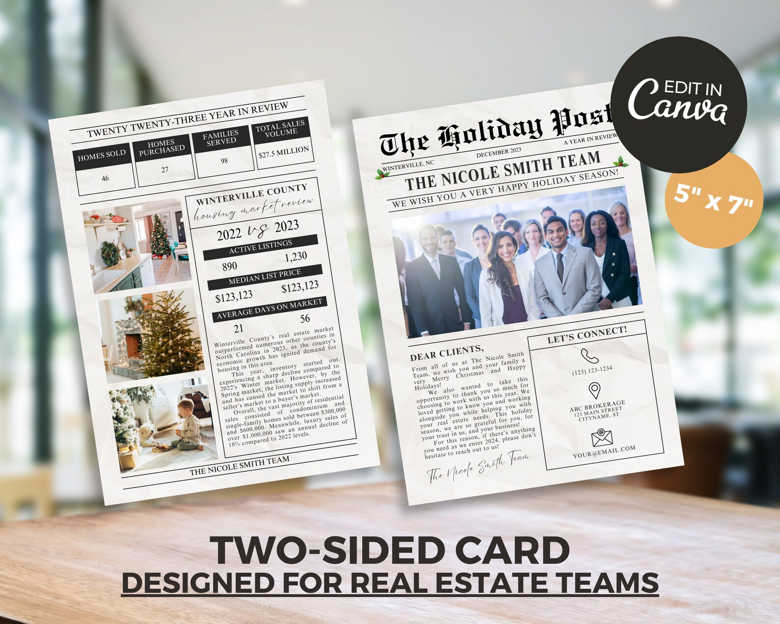 The Holiday Post Newspaper Real Estate TEAM Christmas Card | Client ...