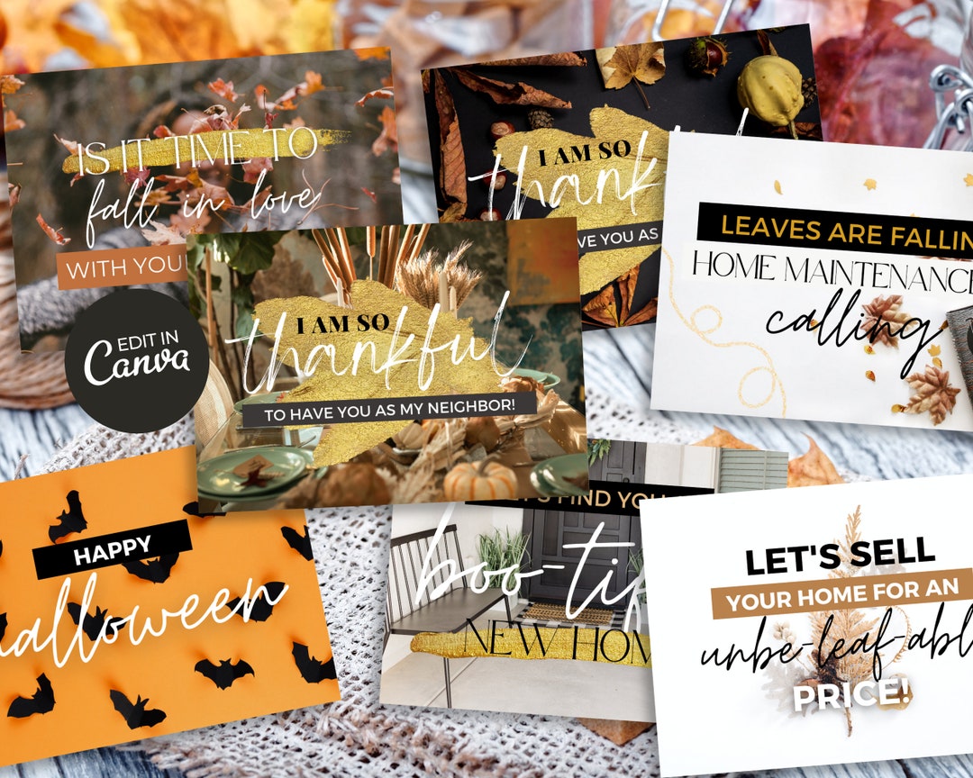 Fall Real Estate Farming Postcard Bundle | Fall Real Estate Postcard ...