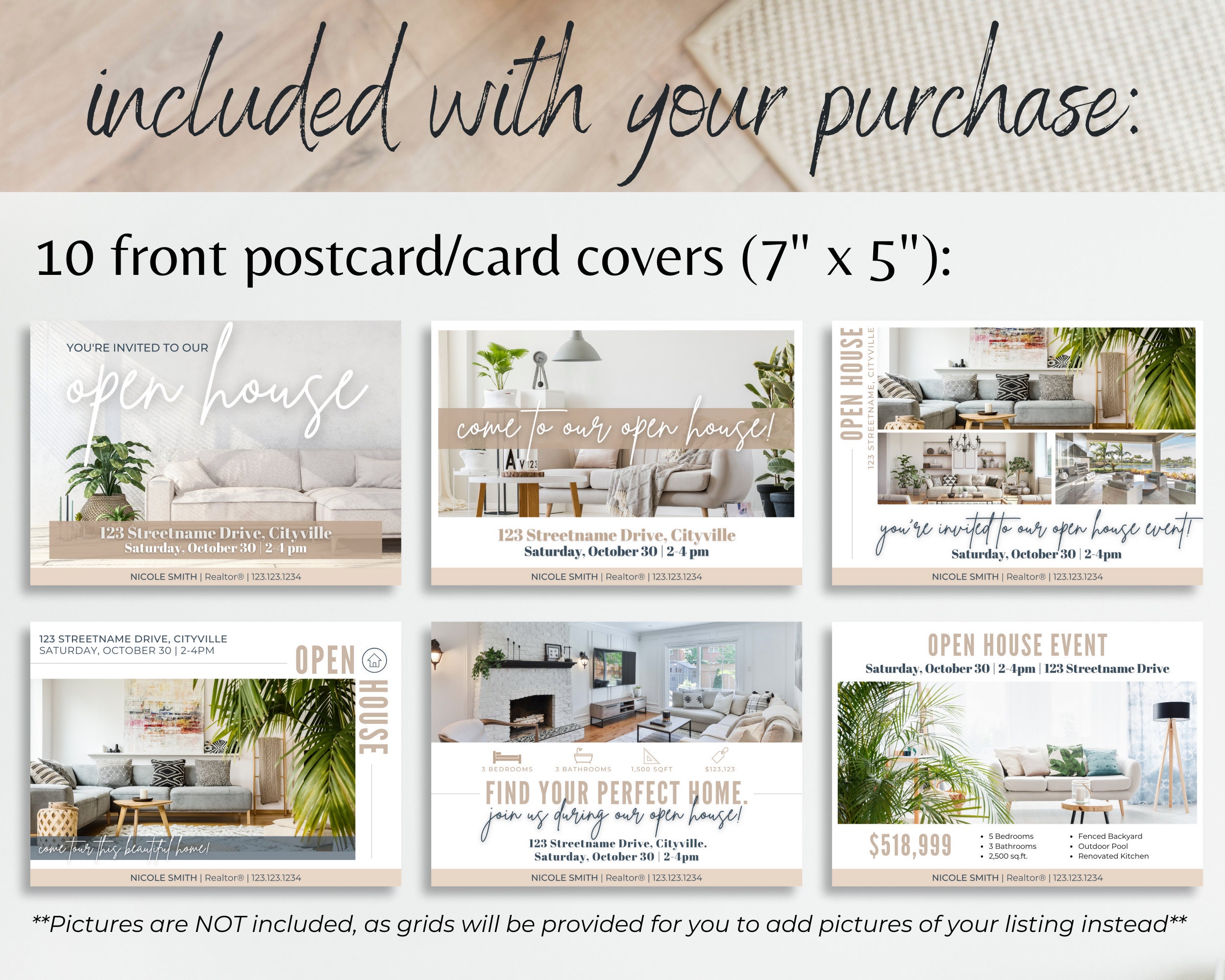 Real Estate Open House Postcards Open House Invitations | Etsy