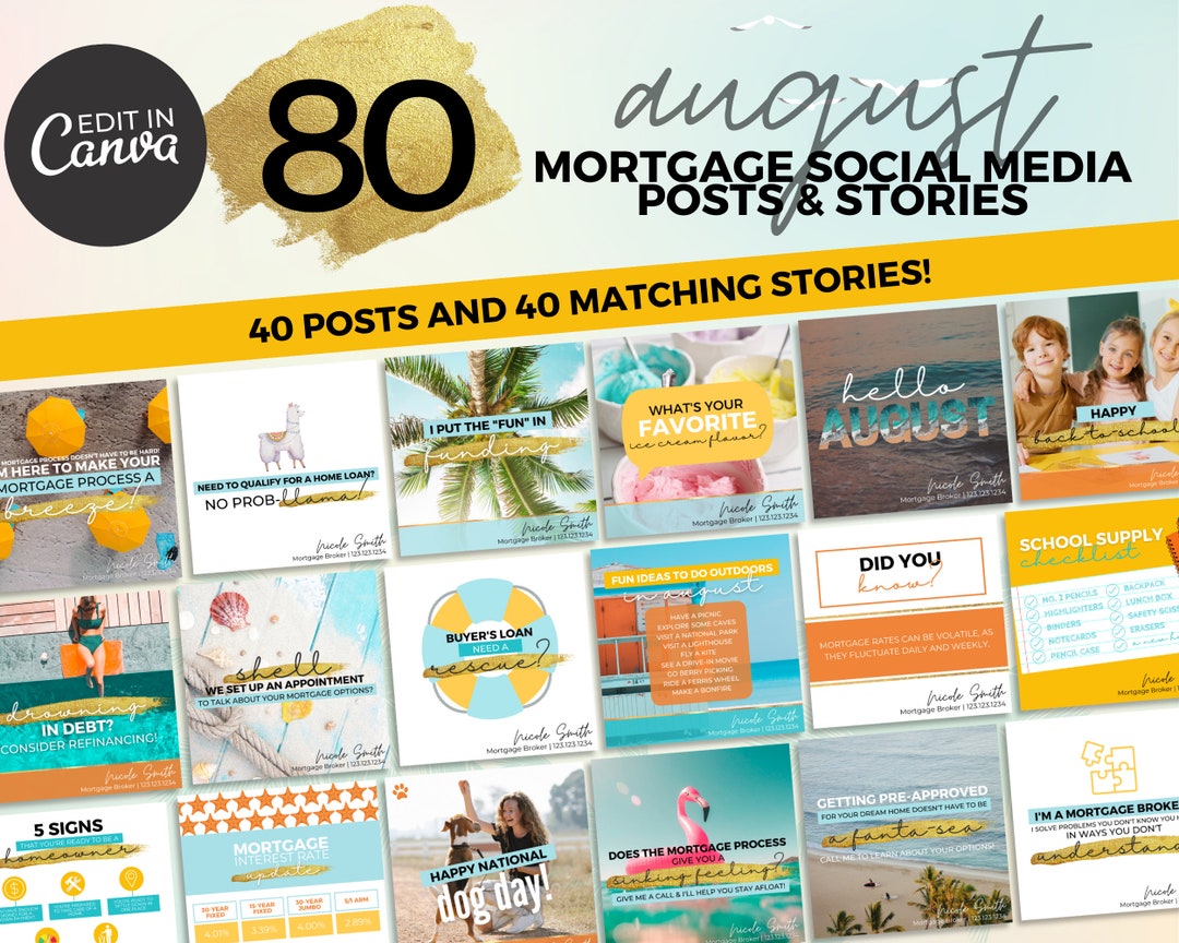 August MORTGAGE Posts & Matching Stories | Summer Mortgage Social Media ...