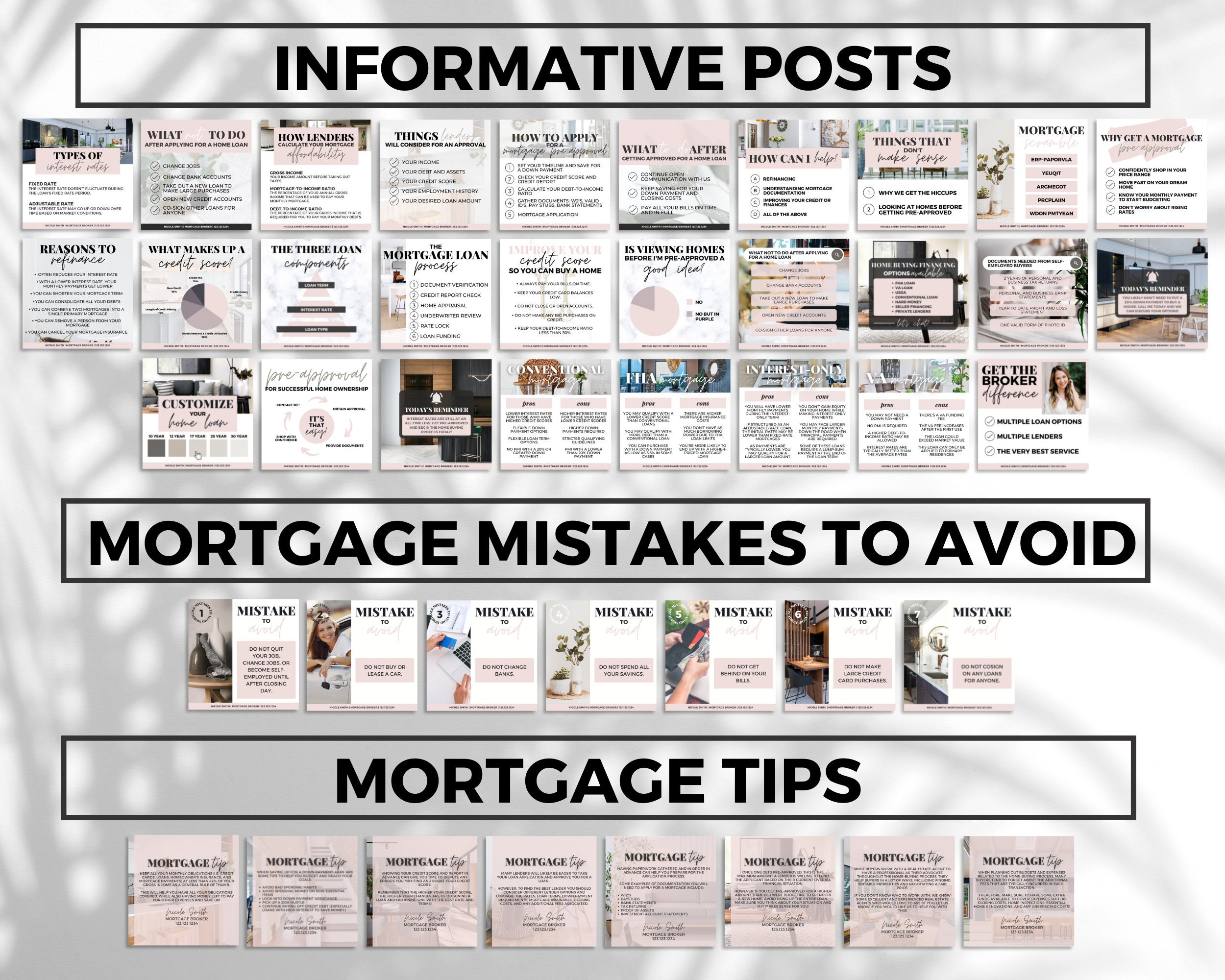 150+ Blush Pink Mortgage Social Media Posts | Mortgage Broker Social ...