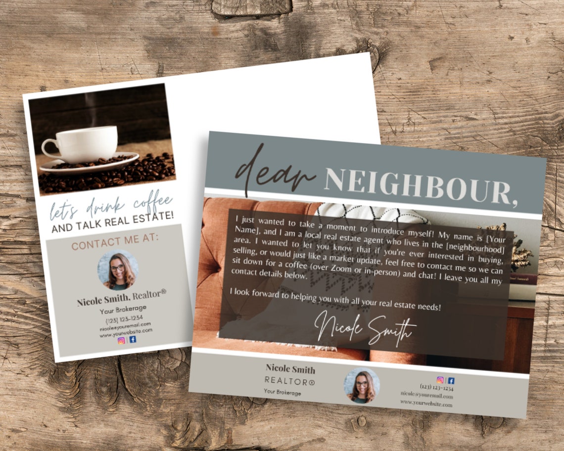 Real Estate Agent Introduction Letter Postcard Real Estate - Etsy