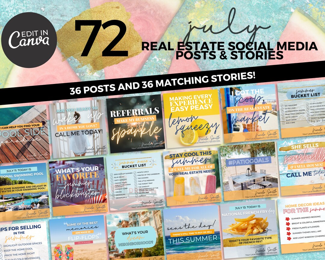 July Real Estate Social Media Posts & Stories | Summer Real Estate ...