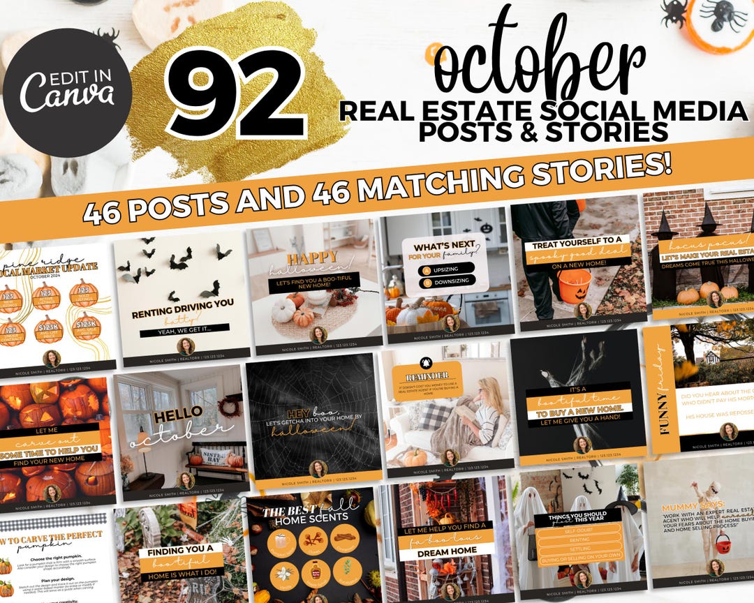 October Real Estate Social Media Posts & Matching Stories | Fall Real ...