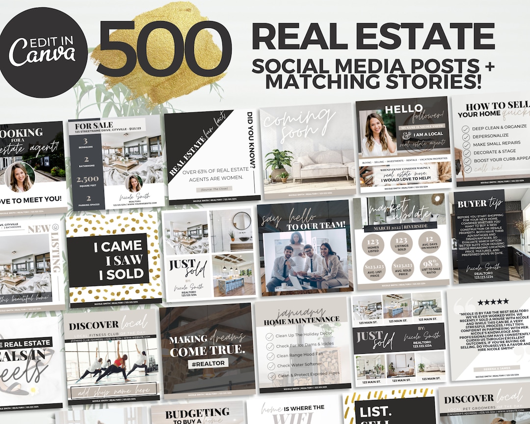 500 Real Estate Social Media Posts & Social Media Stories | Real Estate ...