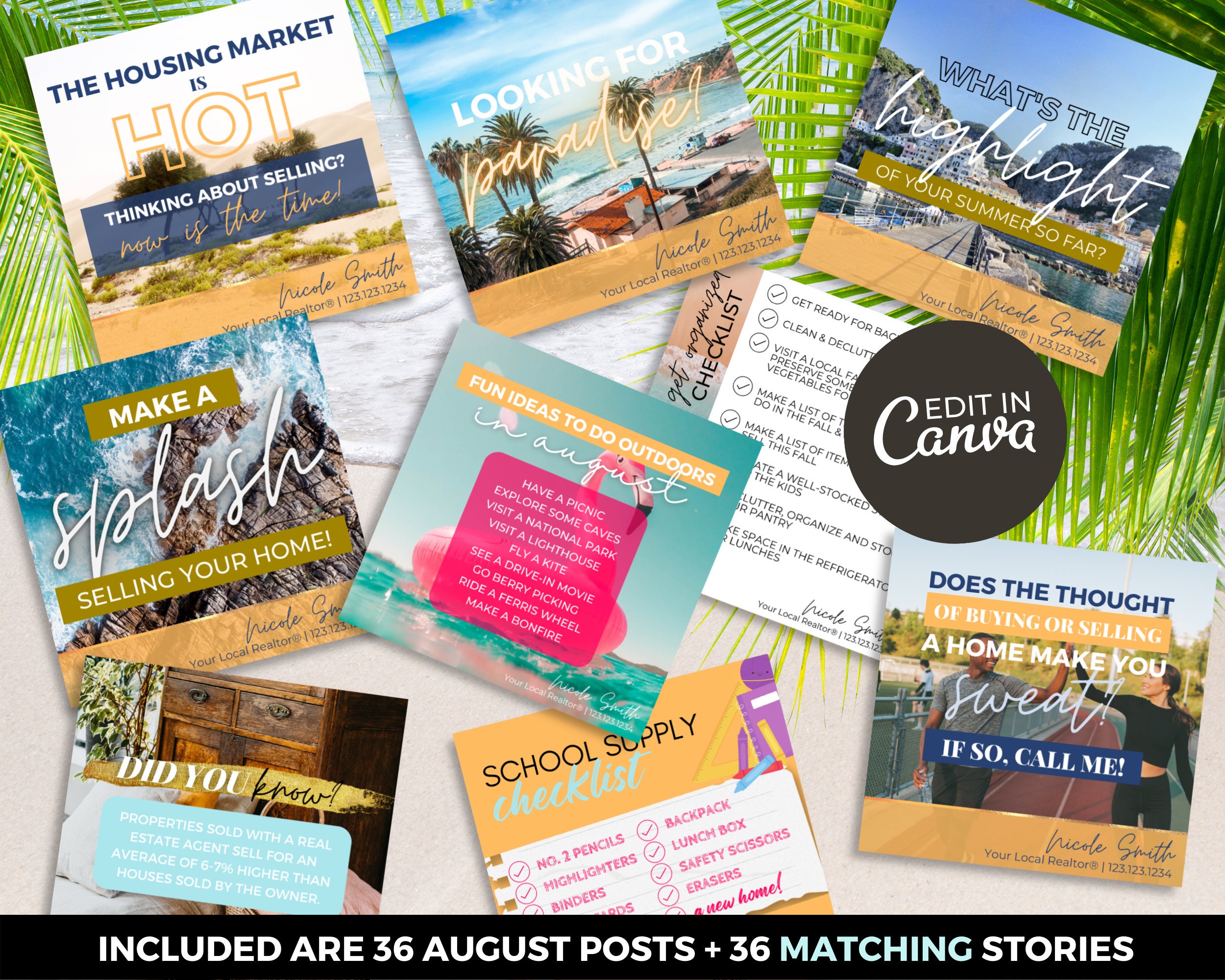 August Real Estate Social Media Posts & Stories | Summer Real Estate ...