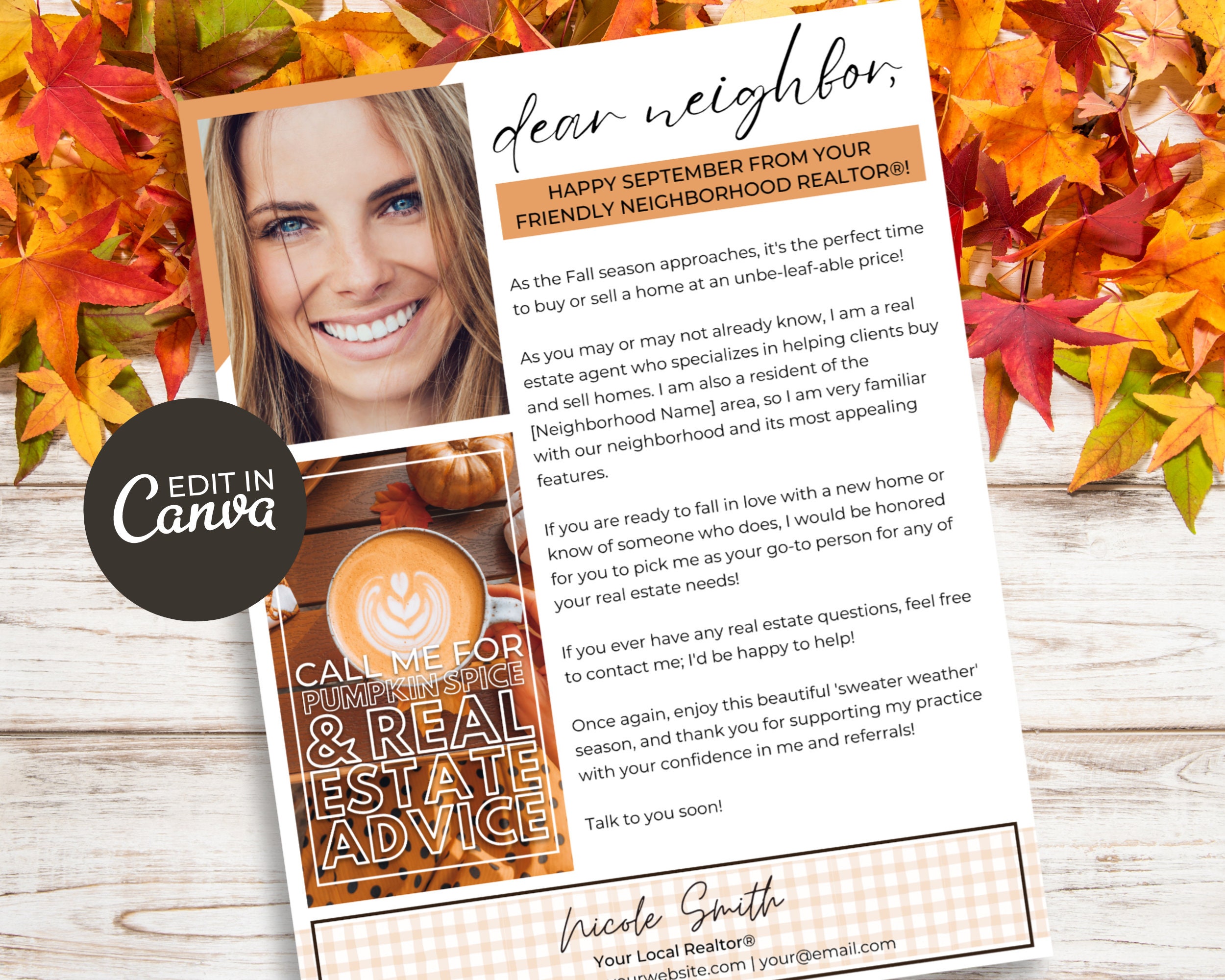 September Real Estate Prospecting Letter | Fall Real Estate Prospecting ...