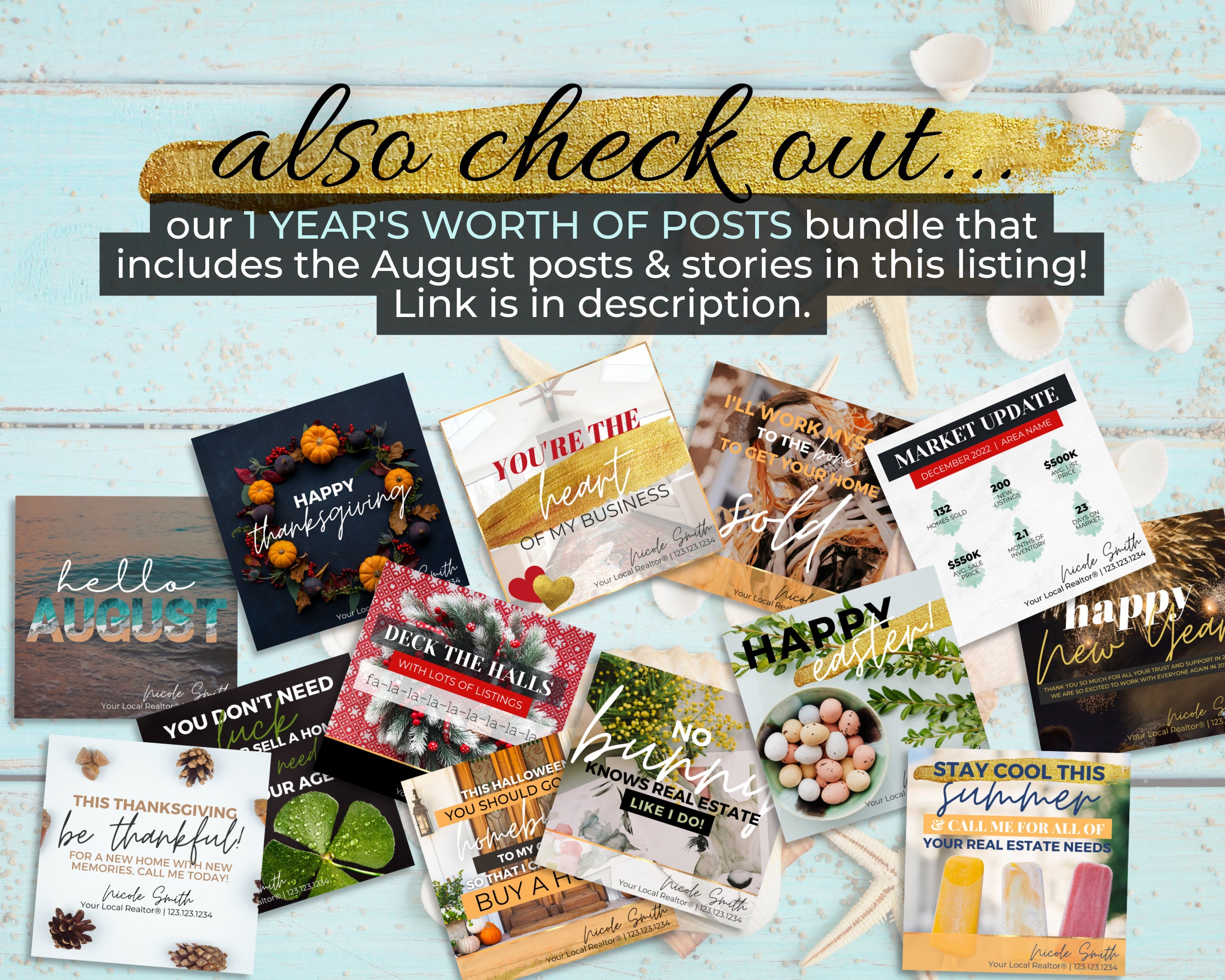 August Real Estate Social Media Posts & Stories Summer Real - Etsy