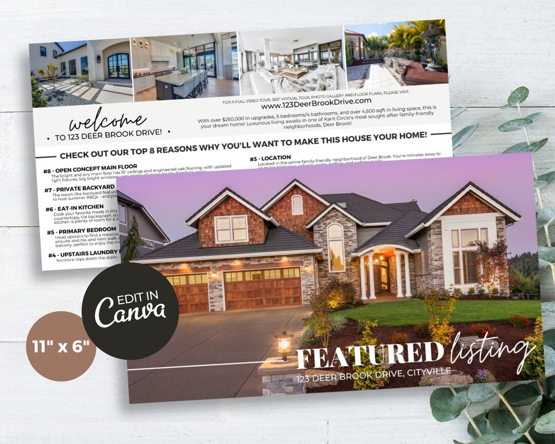 JUMBO Real Estate Listing Postcard | Real Estate Featured Listing ...