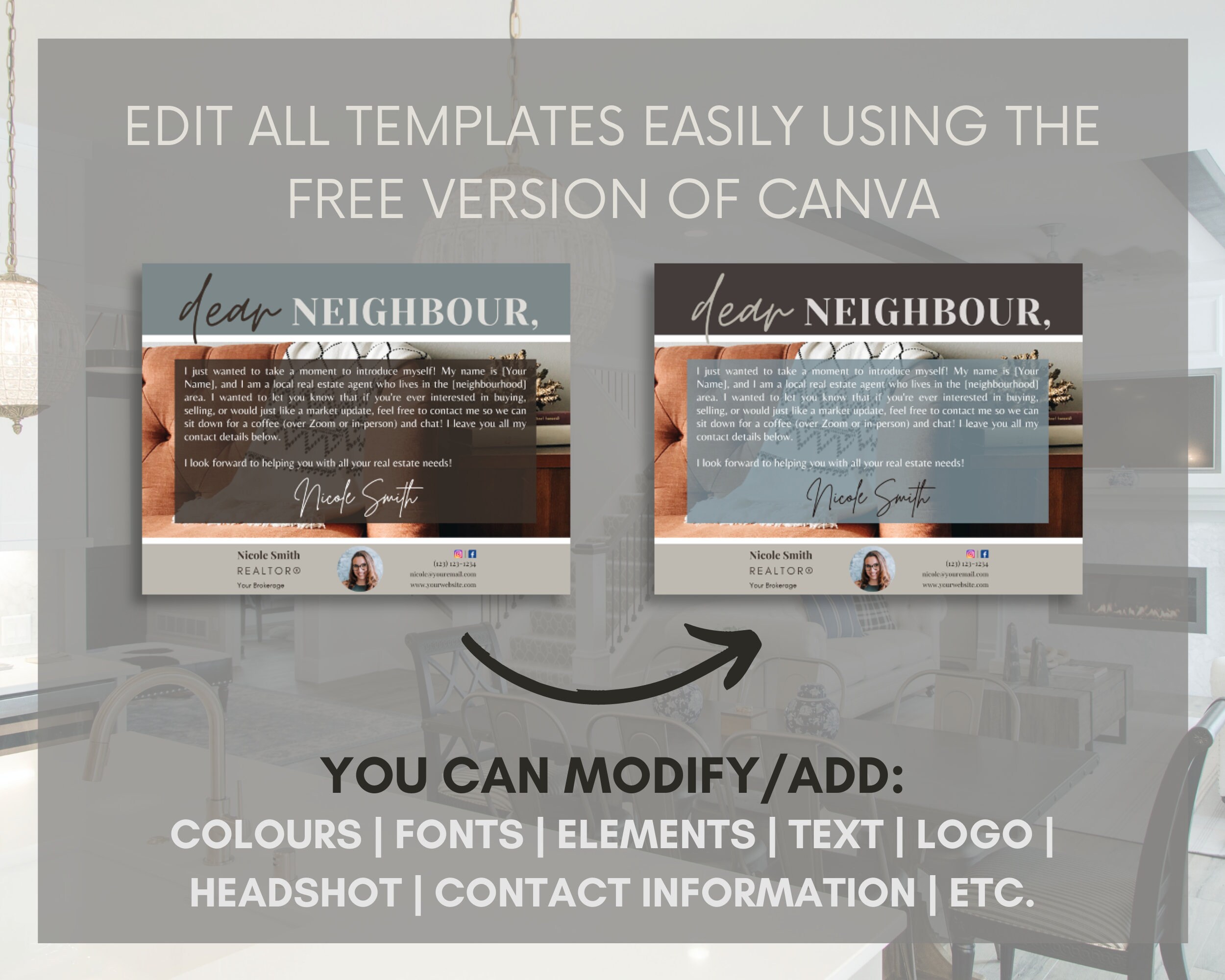 Real Estate Agent Introduction Letter Postcard Real Estate - Etsy