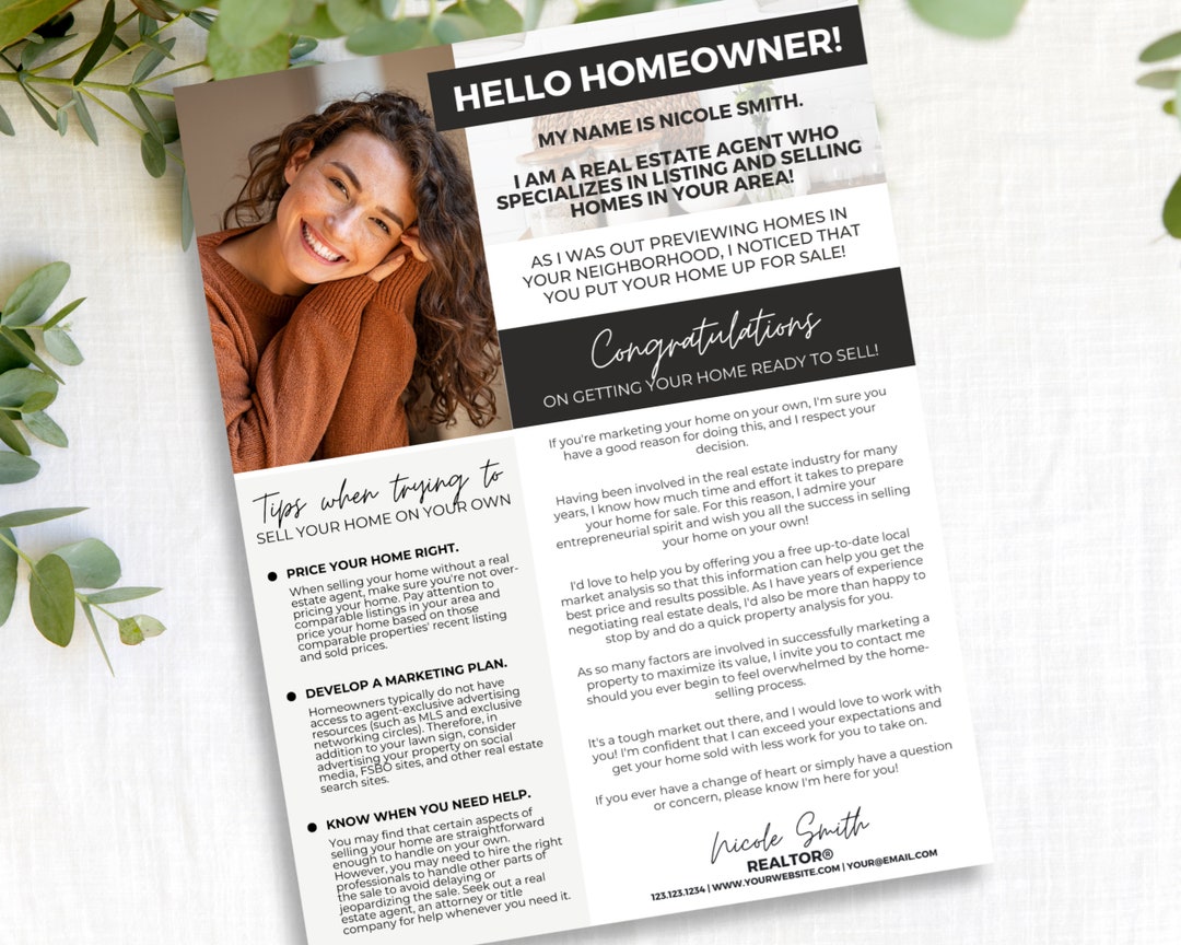 For Sale by Owner Letter | for Sale by Owner Flyer | Real Estate ...