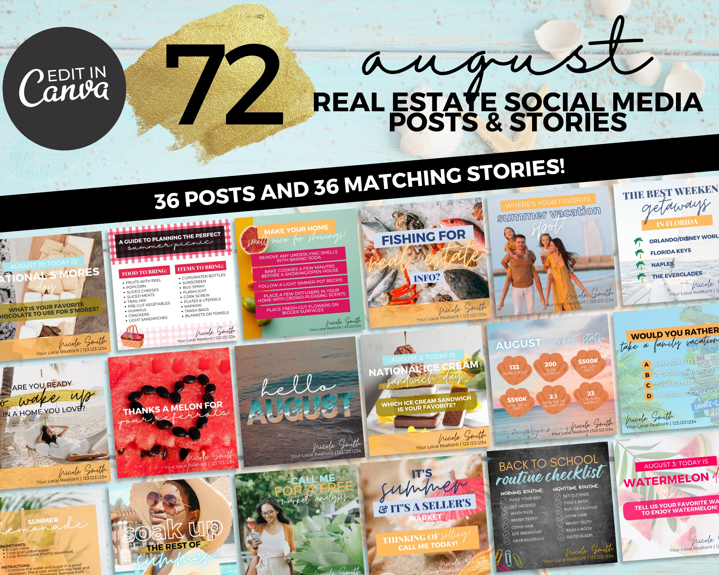 August Real Estate Social Media Posts & Stories | Summer Real Estate ...
