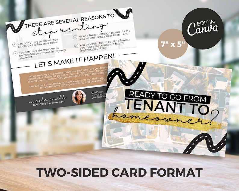 Ready to Go From Tenant to Homeowner Postcard | Real Estate Farming ...