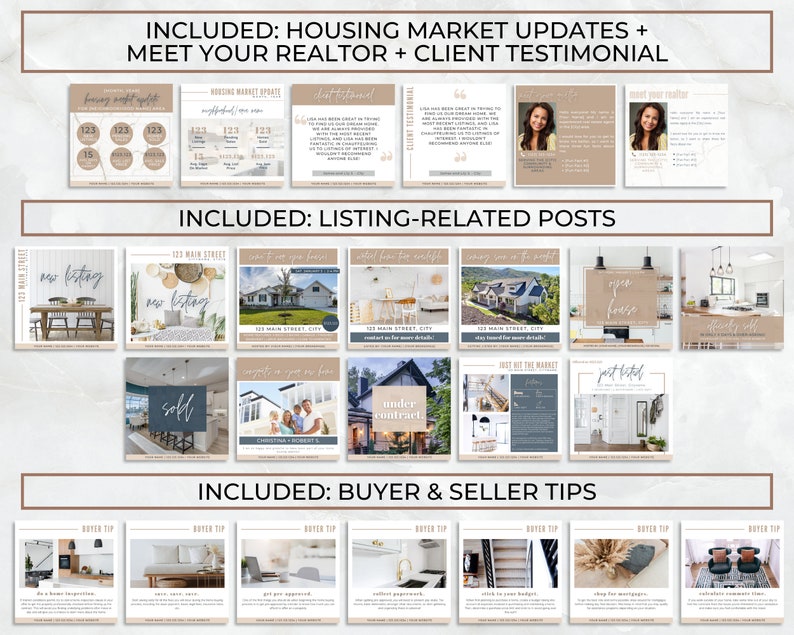 100 Classic Real Estate Social Media Posts Modern Real - Etsy