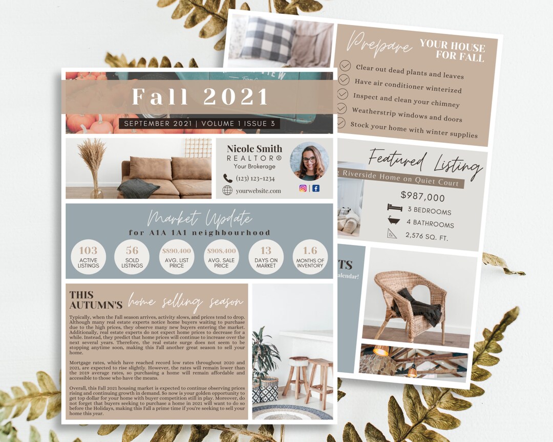 Real Estate Fall 2021 Newsletter Template | Fall 2021 Newsletter | Real ...
