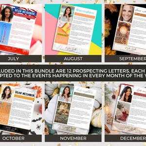 Monthly Real Estate Prospecting Letter Bundle | Full Year of ...