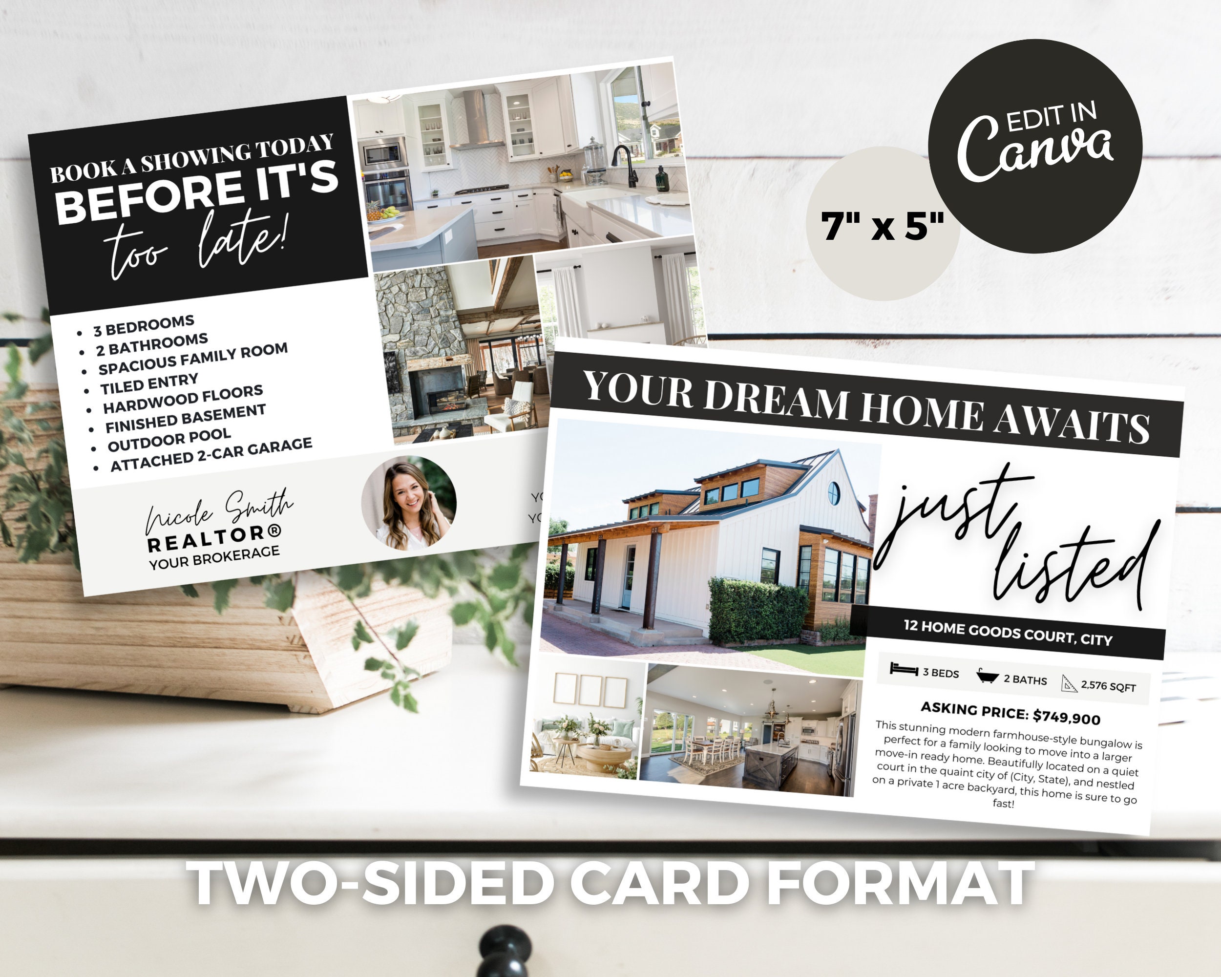 Real Estate Just Listed Postcard Real Estate Just Listed - Etsy