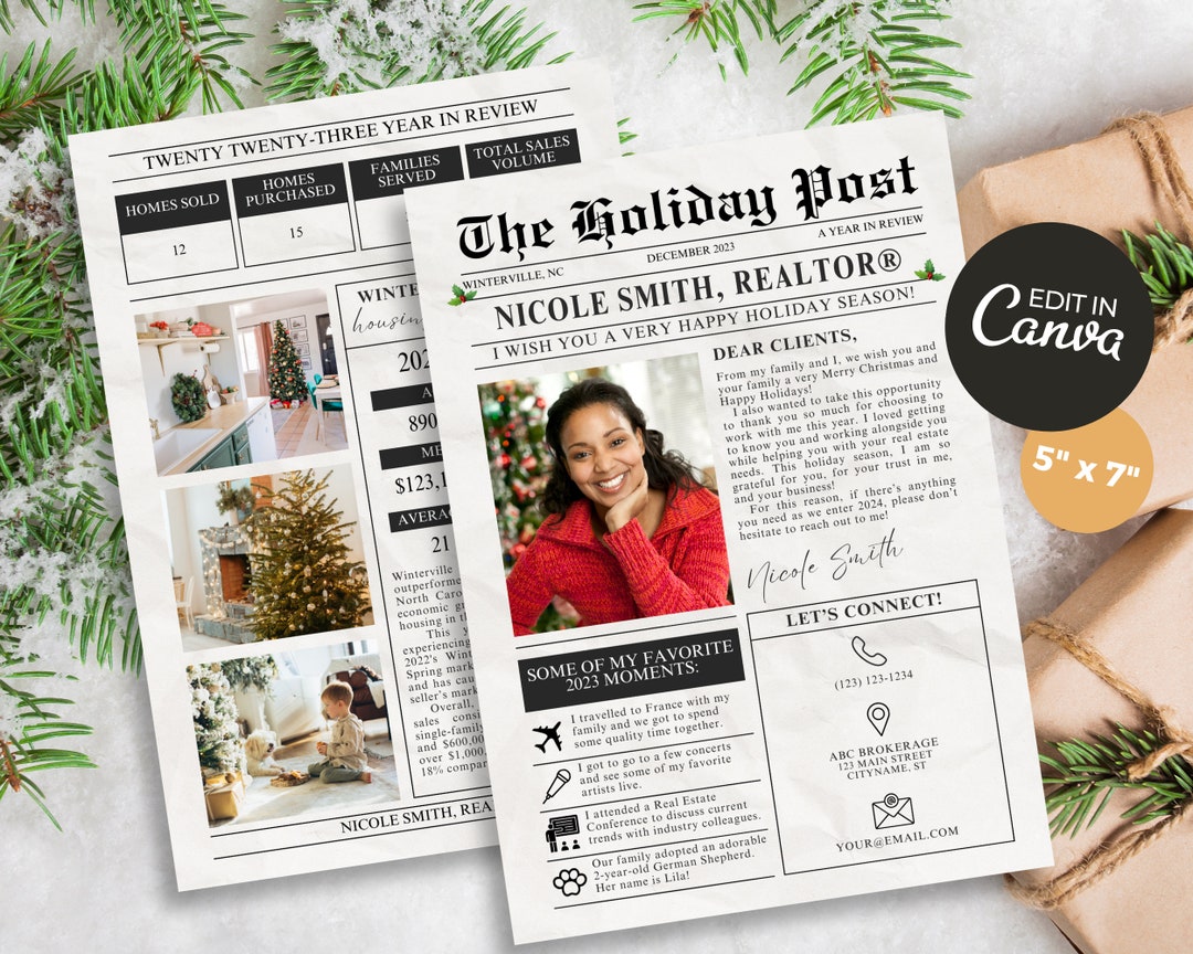 The Holiday Post Newspaper Real Estate Christmas Card | Client ...