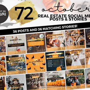 October Real Estate Social Media Posts & Matching Stories - Etsy