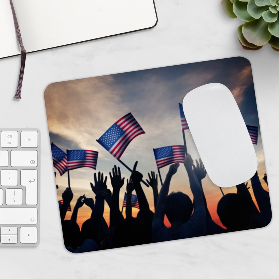 American Flag Mouse Pad, Computer Accessory's, Office Supplies, Red ...