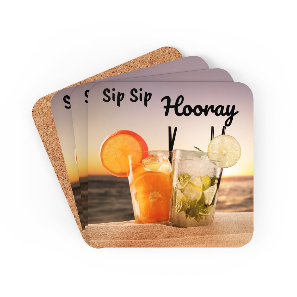 Set of 4 Sip Sip Hooray Drinks on the Beach Best Seller - Etsy UK
