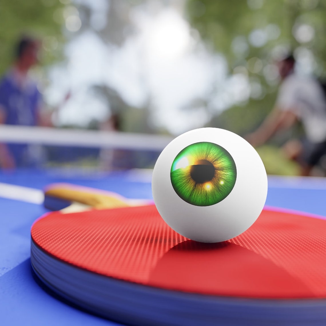 Ping Pong Balls, a Set of 6pcs, Eyeball Ping Pong Set, Green Eye Ball ...